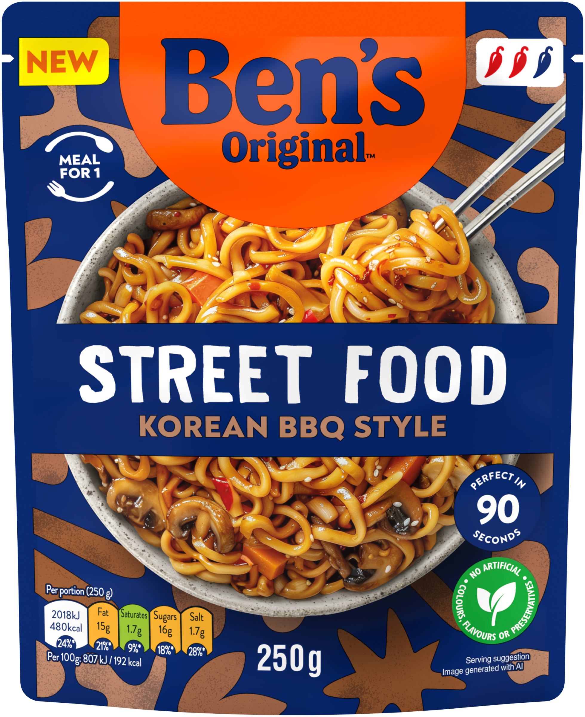 Bens Original Street Food Korean BBQ Noodles Ready Meal 250g | Ben's ...