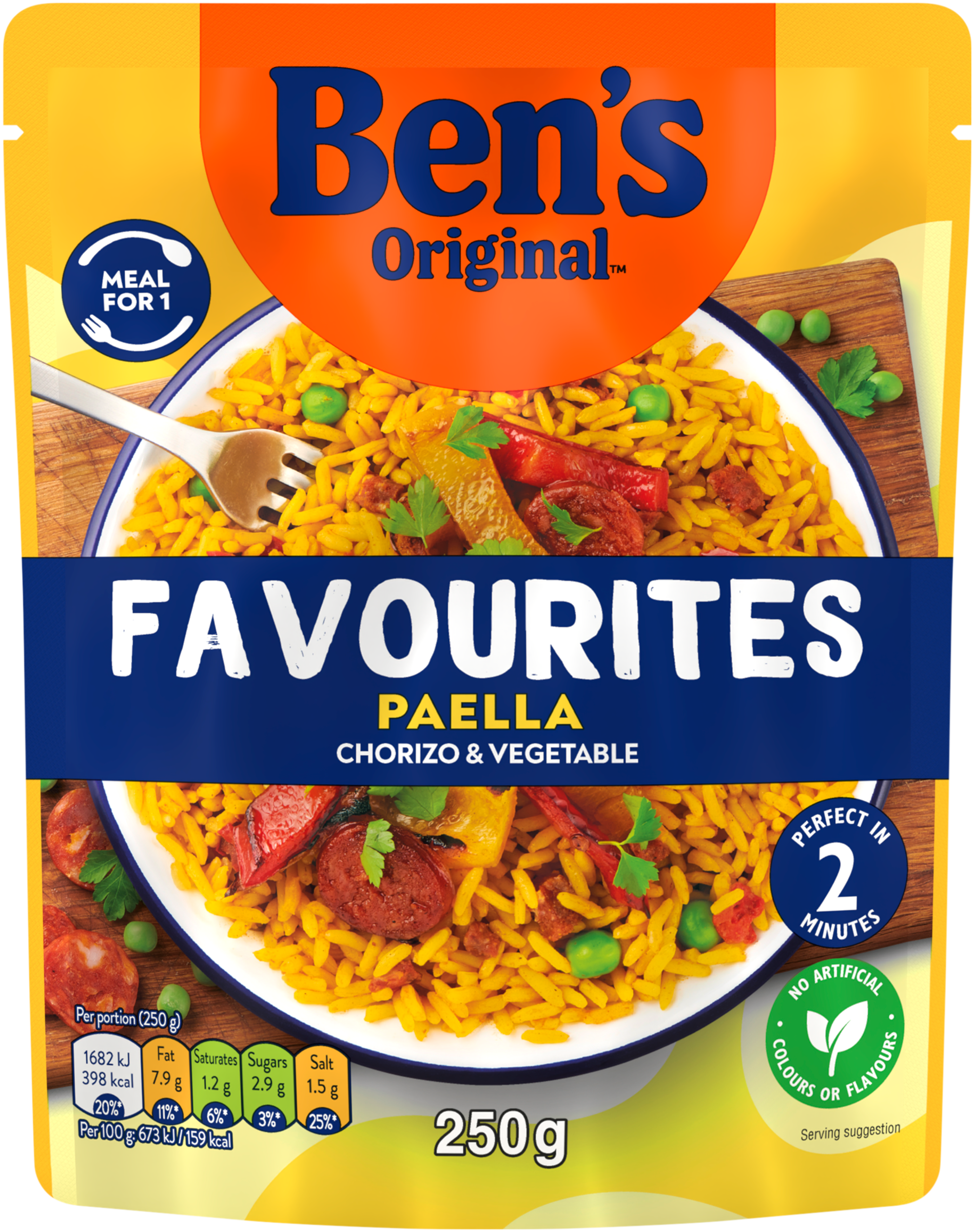 Bens Original Favourites Paella Chorizo and Vegetable Microwave Rice ...